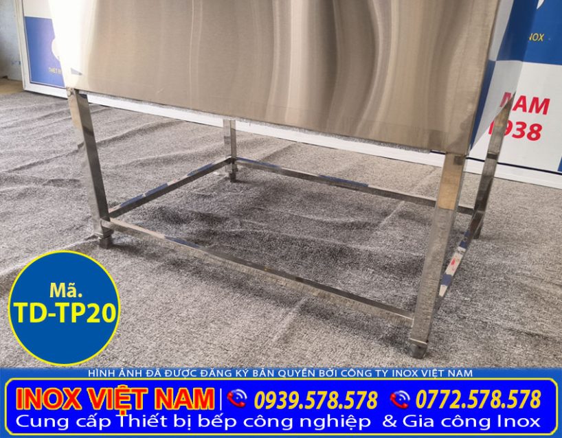Thùng Đá Inox Khung Chân Có Khay Topping TD-TP20 - Inox Việt Nam