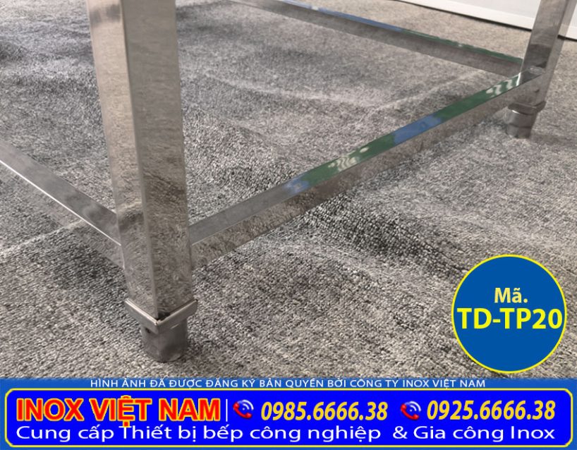 Thùng Đá Inox Khung Chân Có Khay Topping TD-TP20 - Inox Việt Nam