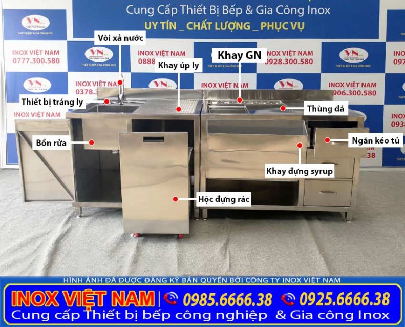 Hệ Quầy Pha Chế Inox QB-47 - Inox Việt Nam