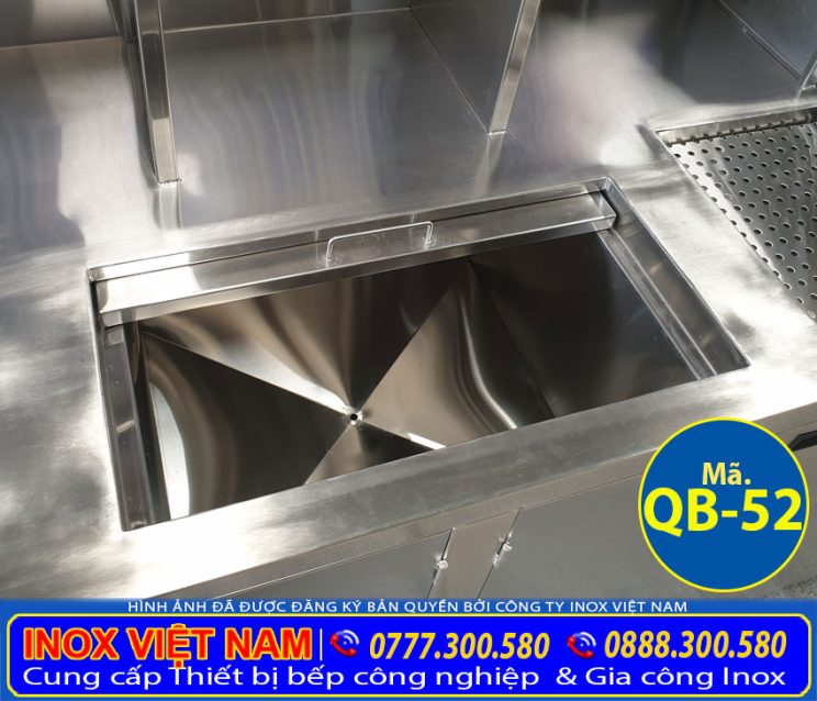 Quầy Bar Pha Chế Trà Sữa Inox Dài 1m8 QB-52 - Inox Việt Nam