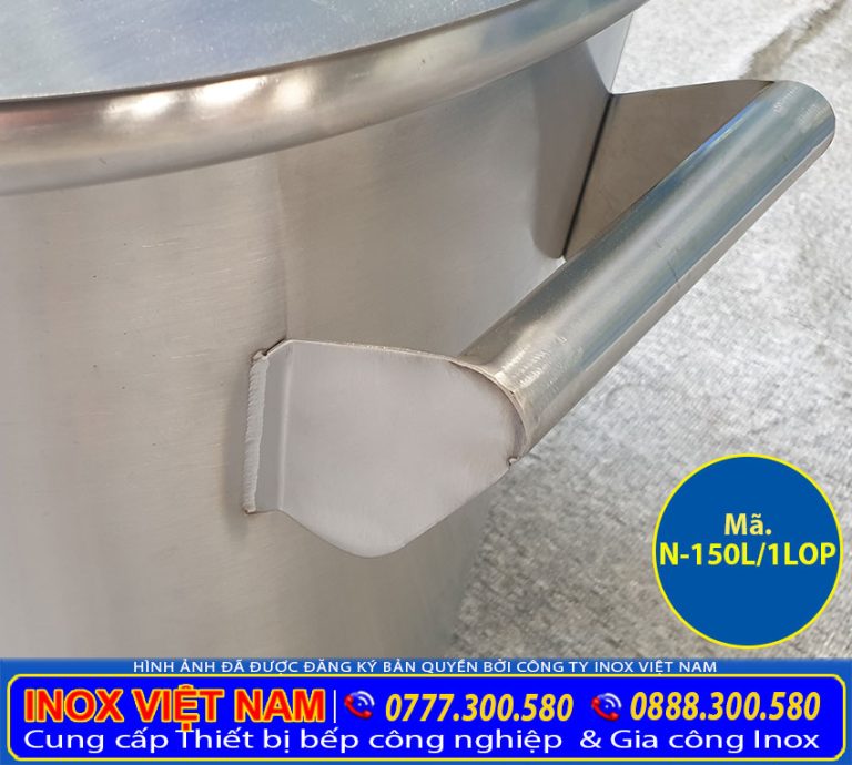 Nồi Inox 304 Công Nghiệp 150 Lít 1 Lớp N-150L/1LOP - Inox Việt Nam