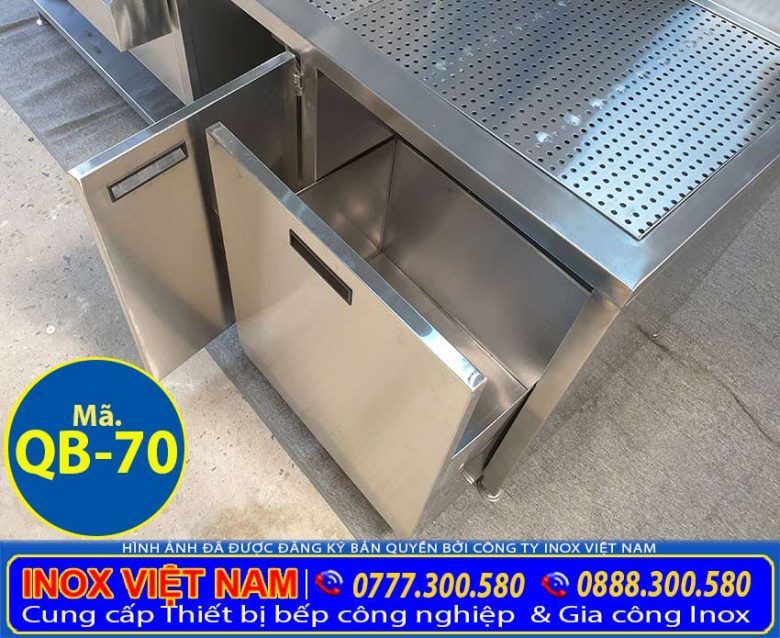 Quầy bar inox có bồn rửa QB-70 - Inox Việt Nam