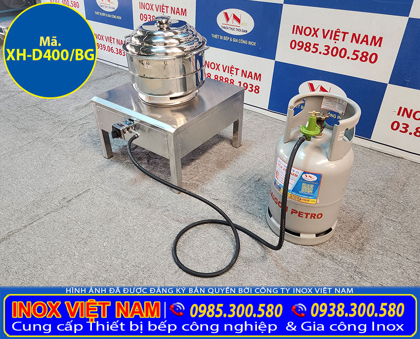 Xửng Hấp Inox 304 Size 400 Kèm Bếp Gas XH-D400/BG - Inox Việt Nam
