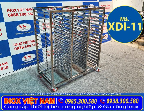 Xe Đẩy Thức Ăn 102 Khay Inox 304 XDI-11 - Inox Việt Nam