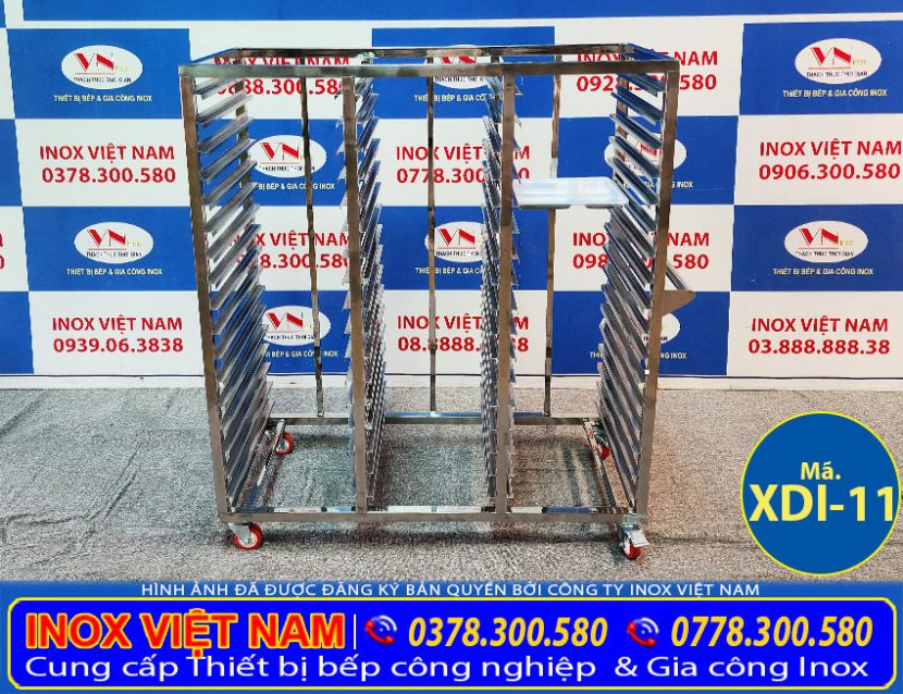 Xe Đẩy Thức Ăn 102 Khay Inox 304 XDI-11 - Inox Việt Nam