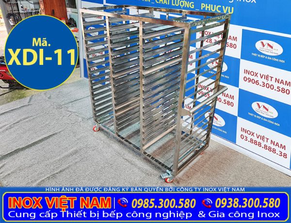 Xe Đẩy Thức Ăn 102 Khay Inox 304 XDI-11 - Inox Việt Nam